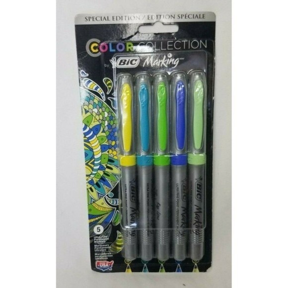 BIC | Office | Bic Color Collection Marking Ultra Fine Happy 5 Colors ...